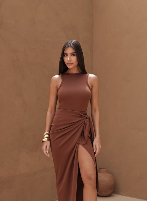 Vestido Body Regata Marrom - DOT