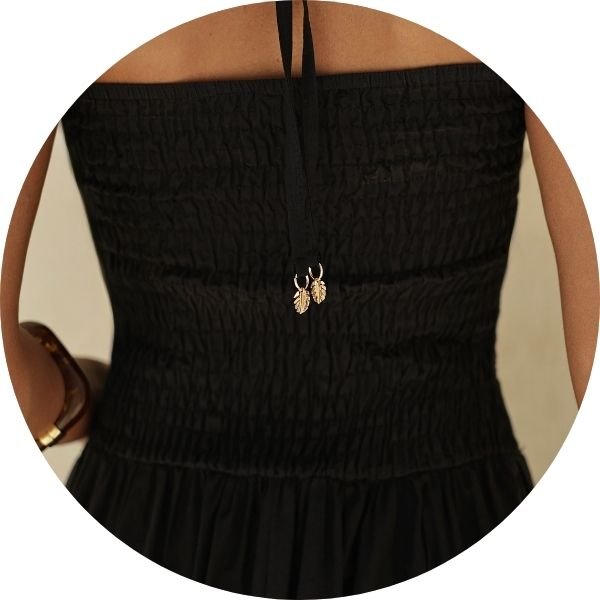 Vestido Laise Barrado Preto - DOT