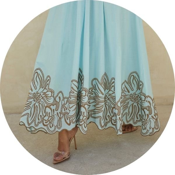 Vestido Laise Barrado Azul Claro - DOT